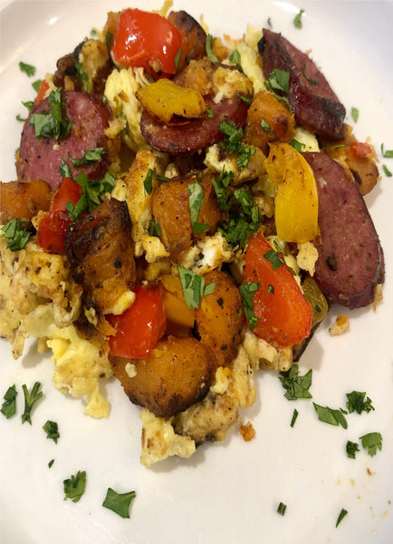 Sweet Potato and Sausage Breakfast Hash – Baller Mom Kitchen